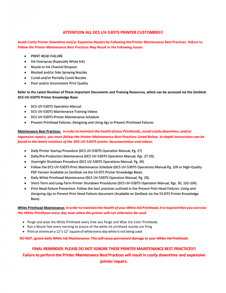 UV53 | Preventative Maintenance | Direct Color Systems